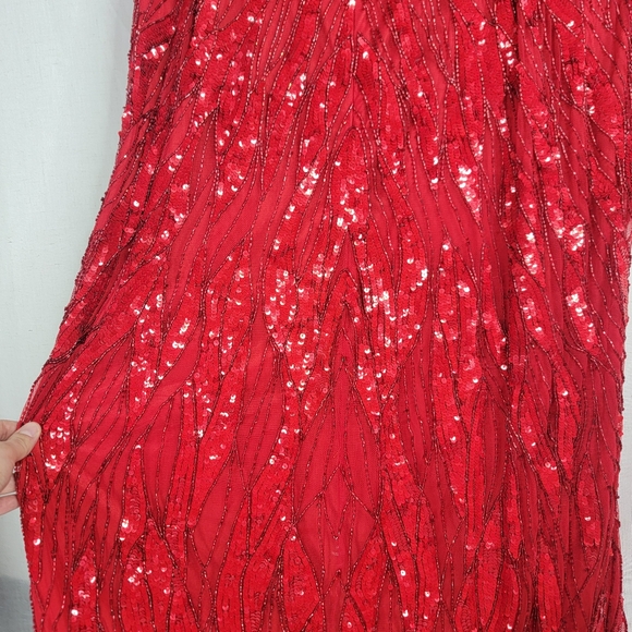 Mac Duggal | Dresses | Mac Duggal Size 6 Open Back Blood Red Beaded ...